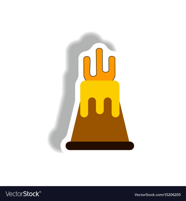 Free: Volcano sticker volcano eruption and magma vector image - nohat.cc