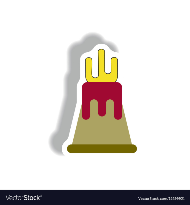 Free: Volcano sticker volcano eruption and magma vector image - nohat.cc