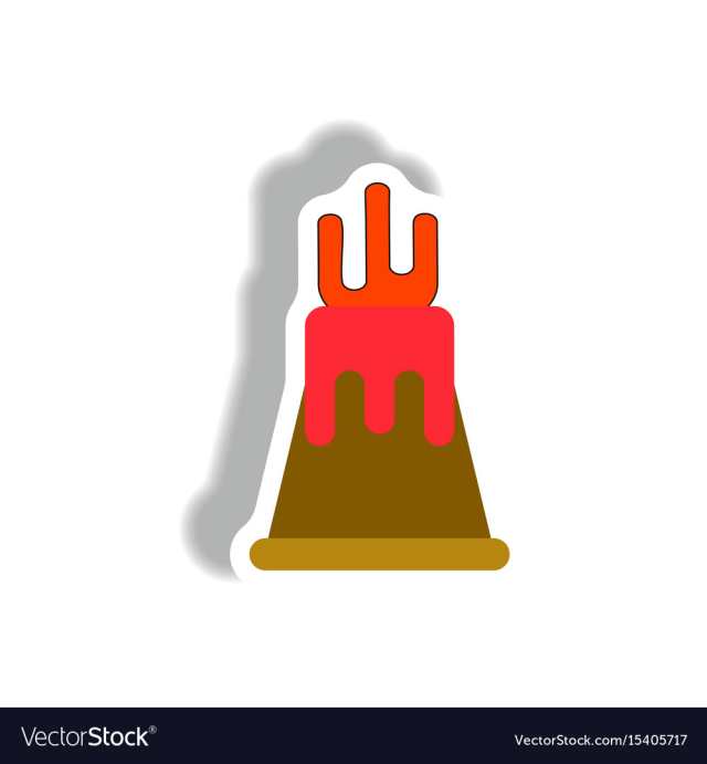 Free: Volcano sticker volcano eruption and magma vector image - nohat.cc