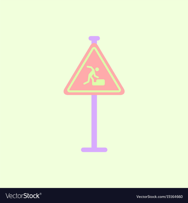 Free: Warning falling on the stairs road sign vector image - nohat.cc
