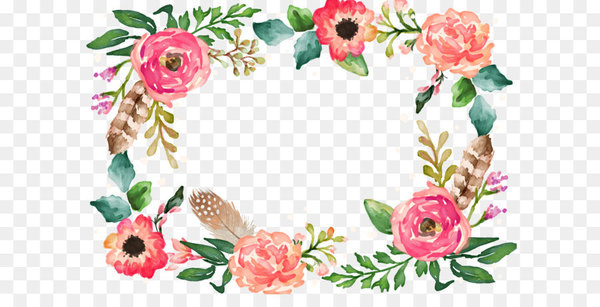 Free: Watercolor painting Flower Illustration - Flower Border - nohat.cc