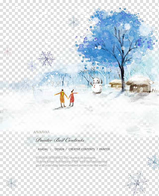 Free: Watercolor painting Snow Winter Illustration, Winter illustration ...