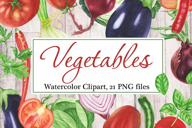 Free: Watercolor Vegetables Clipart - nohat.cc