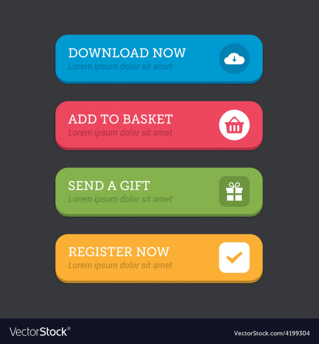 Free: Web button set in four colours with icons vector image - nohat.cc