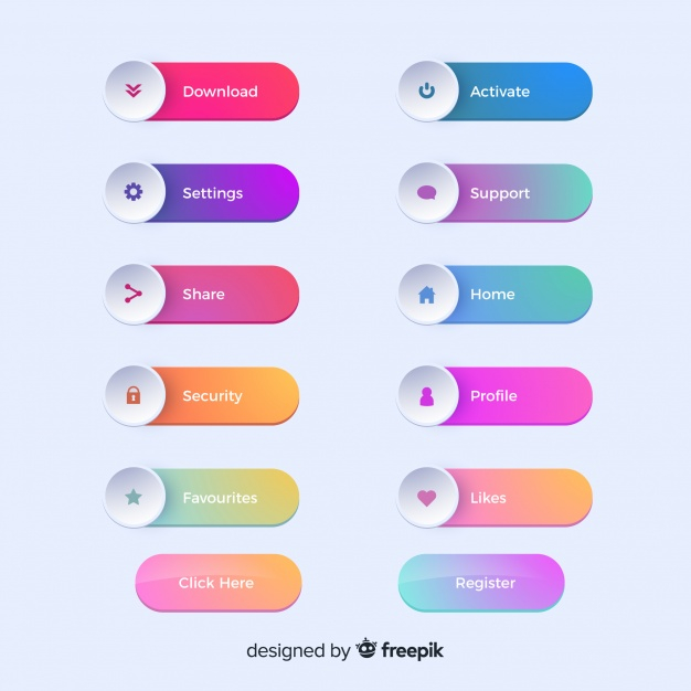Free: Web buttons in gradient style - nohat.cc