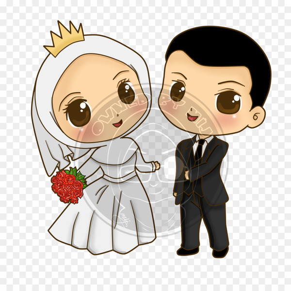 Free: Wedding invitation Cartoon Drawing - muslim - nohat.cc