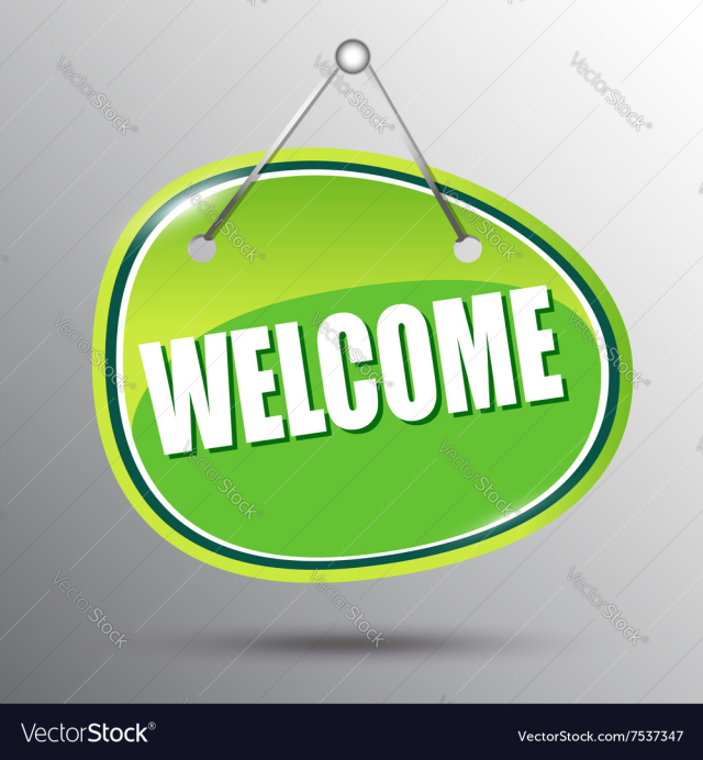 Free: Welcome hanging sign vector image - nohat.cc