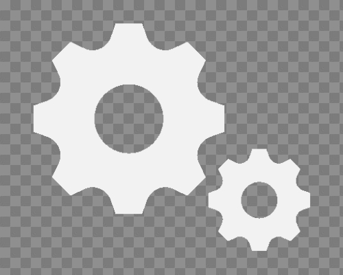 White Gears Icon Manufacturing Icon. Gear And Wrench. Service Symbol.