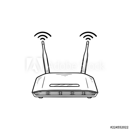 Free: Wifi router hand drawn outline doodle icon - nohat.cc