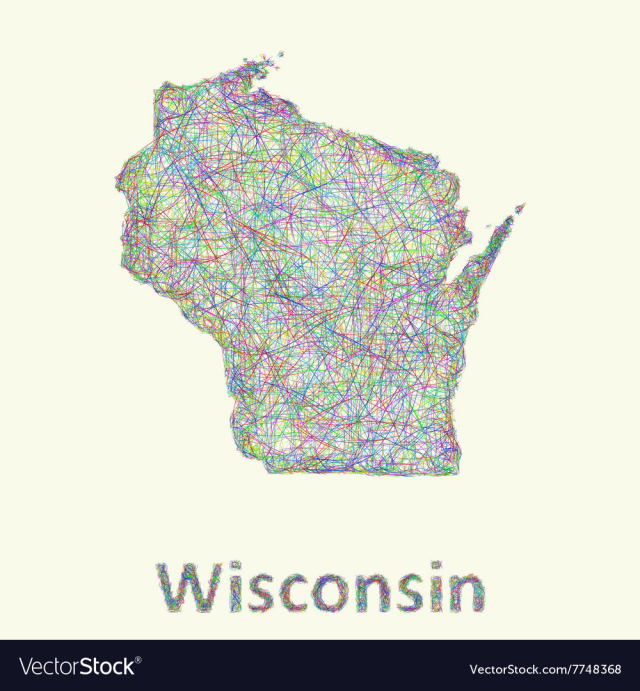 Free: Wisconsin line art map vector image - nohat.cc