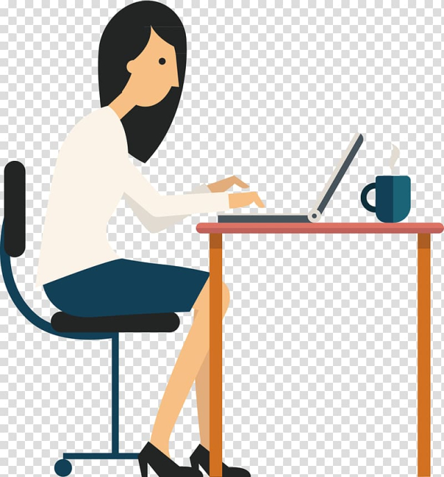 Free: Woman in front of laptop computer illustration, Cartoon Icon, PPT ...