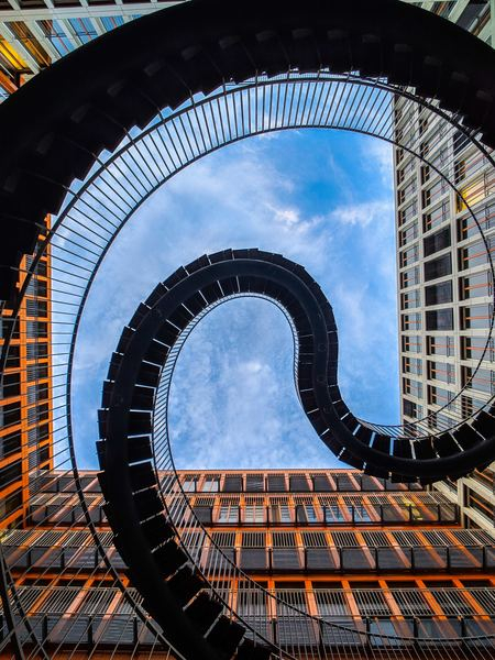 Free: worm's-eye view photography of spiral stairs - nohat.cc