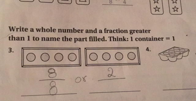 Free: Write a whole number and a fraction greater than i to name the ...