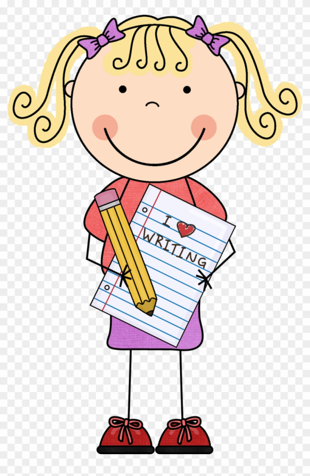 Free: Write Clip Art Children Writing Clipart Images Wikiclipart - Girl ...