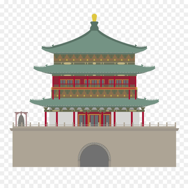 Free: Xi An Drawing Illustration - Beautifully retro palace - nohat.cc