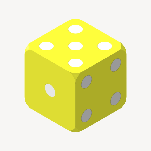 Free: Yellow dice clipart illustration psd. | Free PSD - rawpixel ...