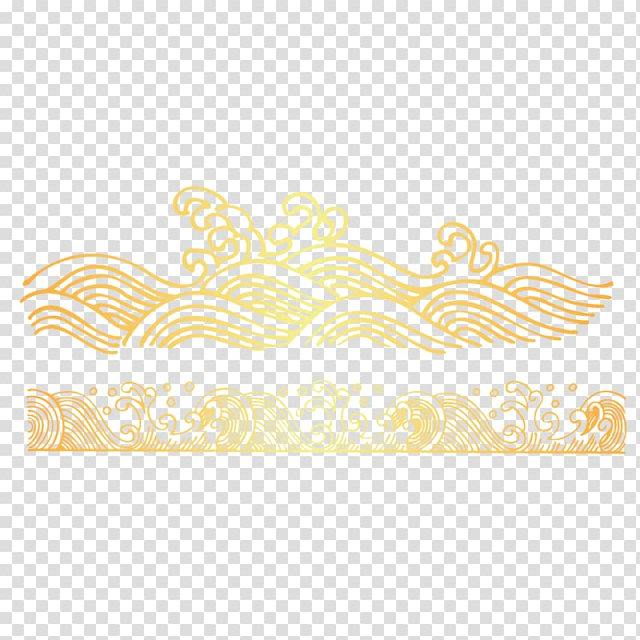 Free: Yellow floral illustration, Line Wind wave, Golden lines of the ...