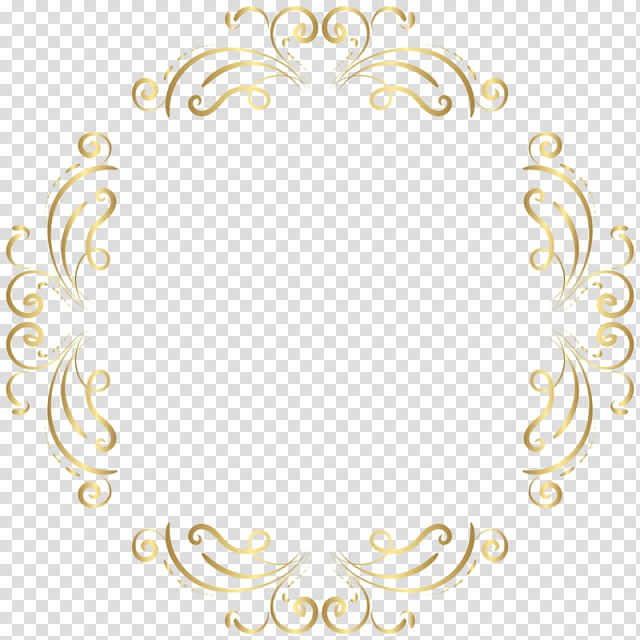 Free: Yellow flower border , White Area Pattern, Border Round Deco ...