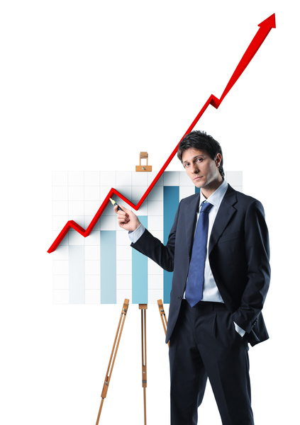 Free: young businessman and growing 3d stat chart - nohat.cc